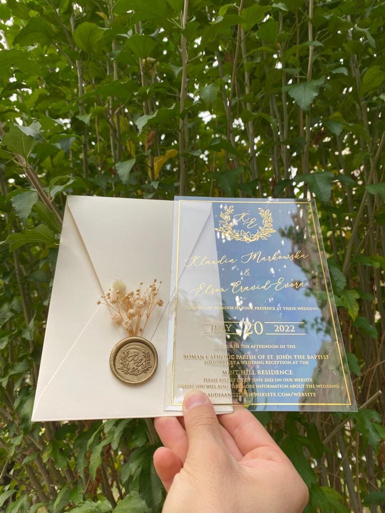 Acrylic Invitation. Clear or Frosted Acrylic Invitation. Foil - Etsy