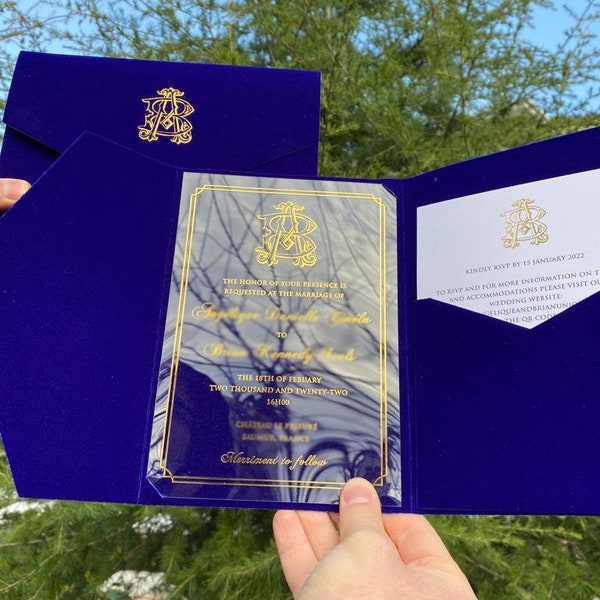 Velvet Invitation Pocket - Etsy
