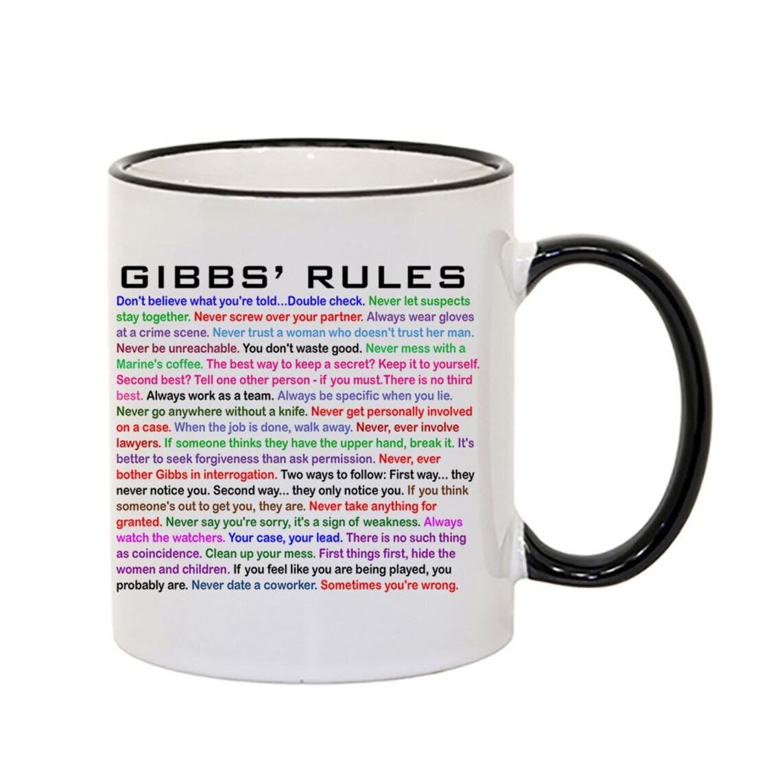 Gibbs' Rules themed Mug Coffee Tea Cocoa soup Daily use | Etsy