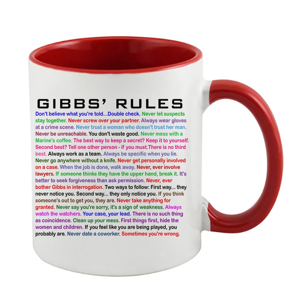 Gibbs' Rules Themed Mug Coffee Tea Cocoa Soup Daily Use - Etsy UK
