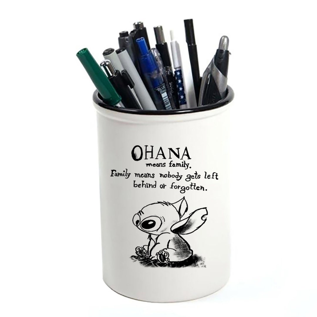 Ohana Means Family Stitch Desk Tidy Accessories Pen Pot Pencil Pot ...