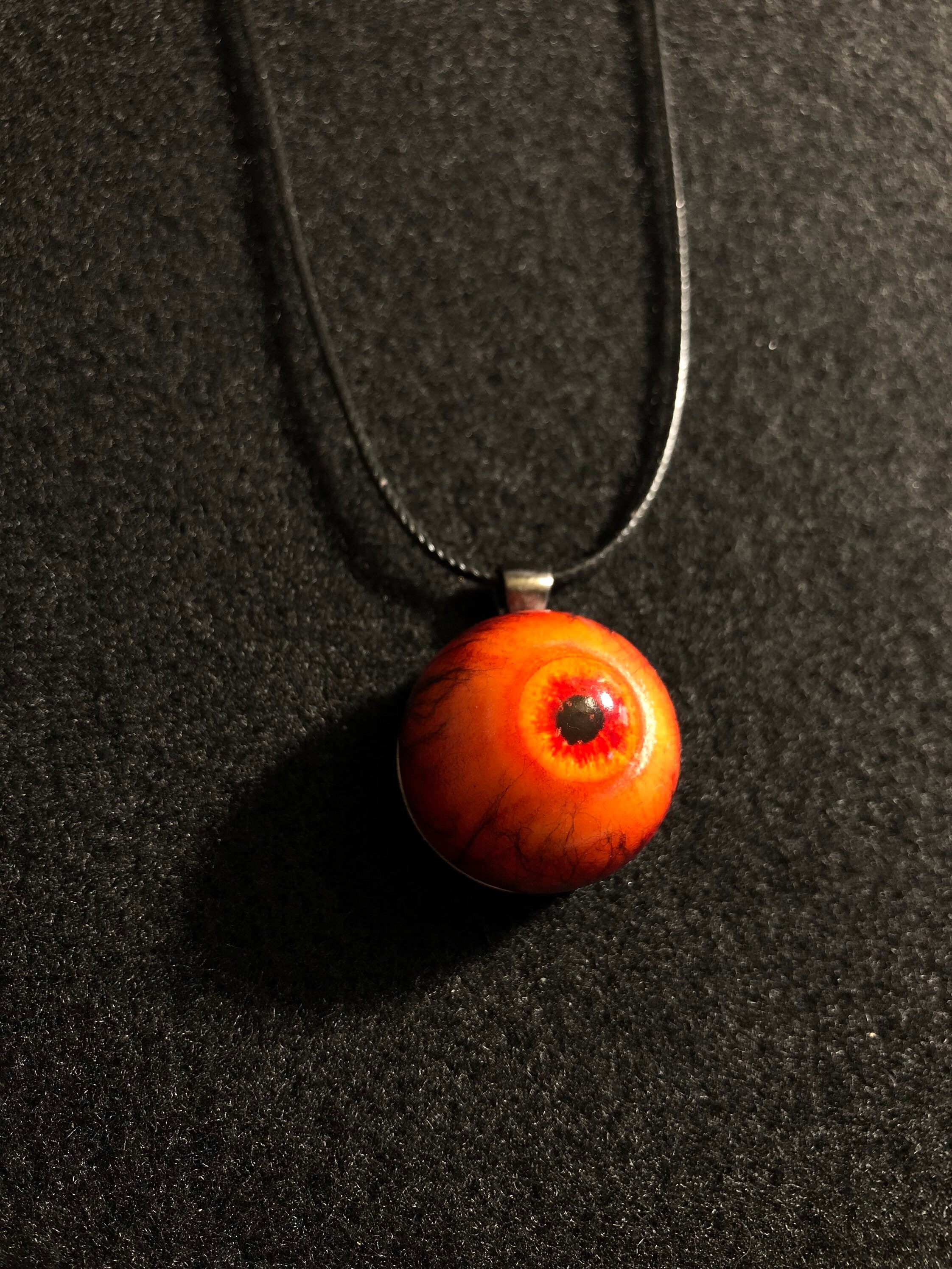 Orange sunburst Acrylic Eyeball Pendant - Etsy