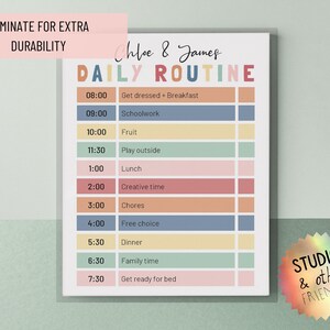 DAILY ROUTINE Chart Chore Chart for Kids EDITABLE Bedtime - Etsy