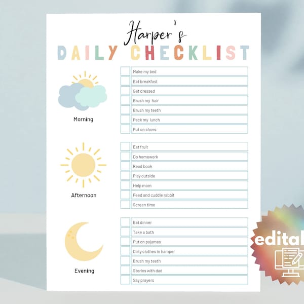 Routine Chart - Etsy