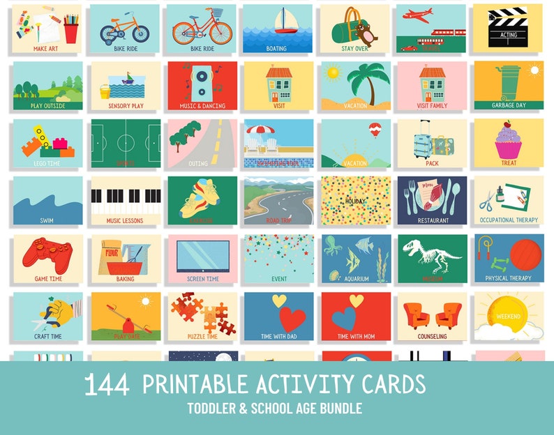 Kids Activity Calendar Printable Weekly Routine Perpetual - Etsy