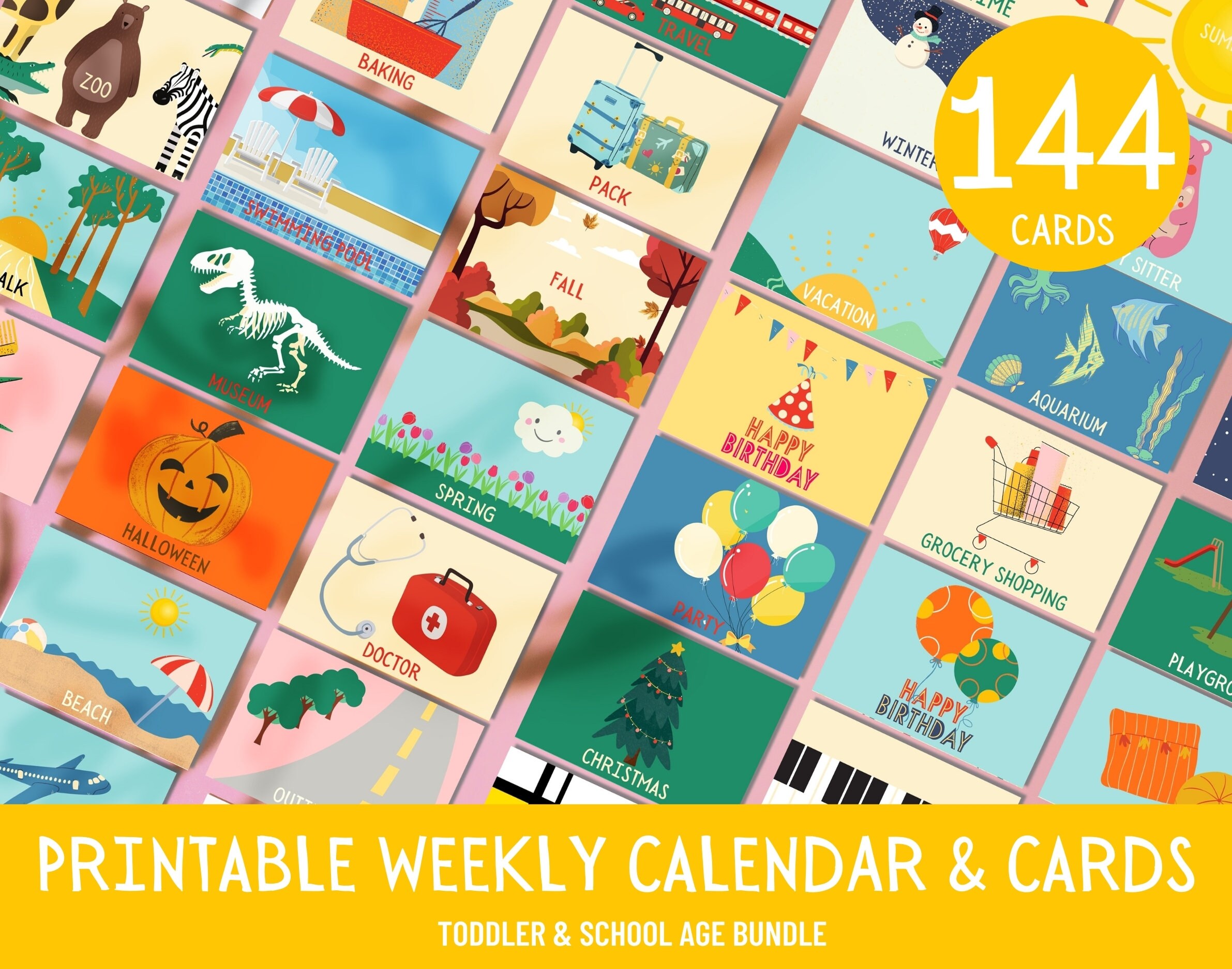 Kids Homeschool Planner, Family Planner, Visual Schedule, Routine Cards ...