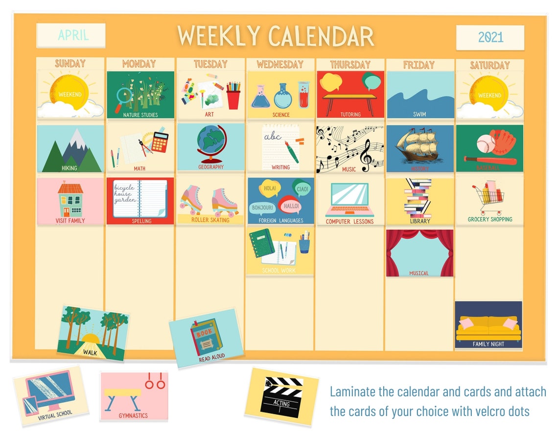 Kids Homeschool Planner Family Planner Visual Schedule - Etsy