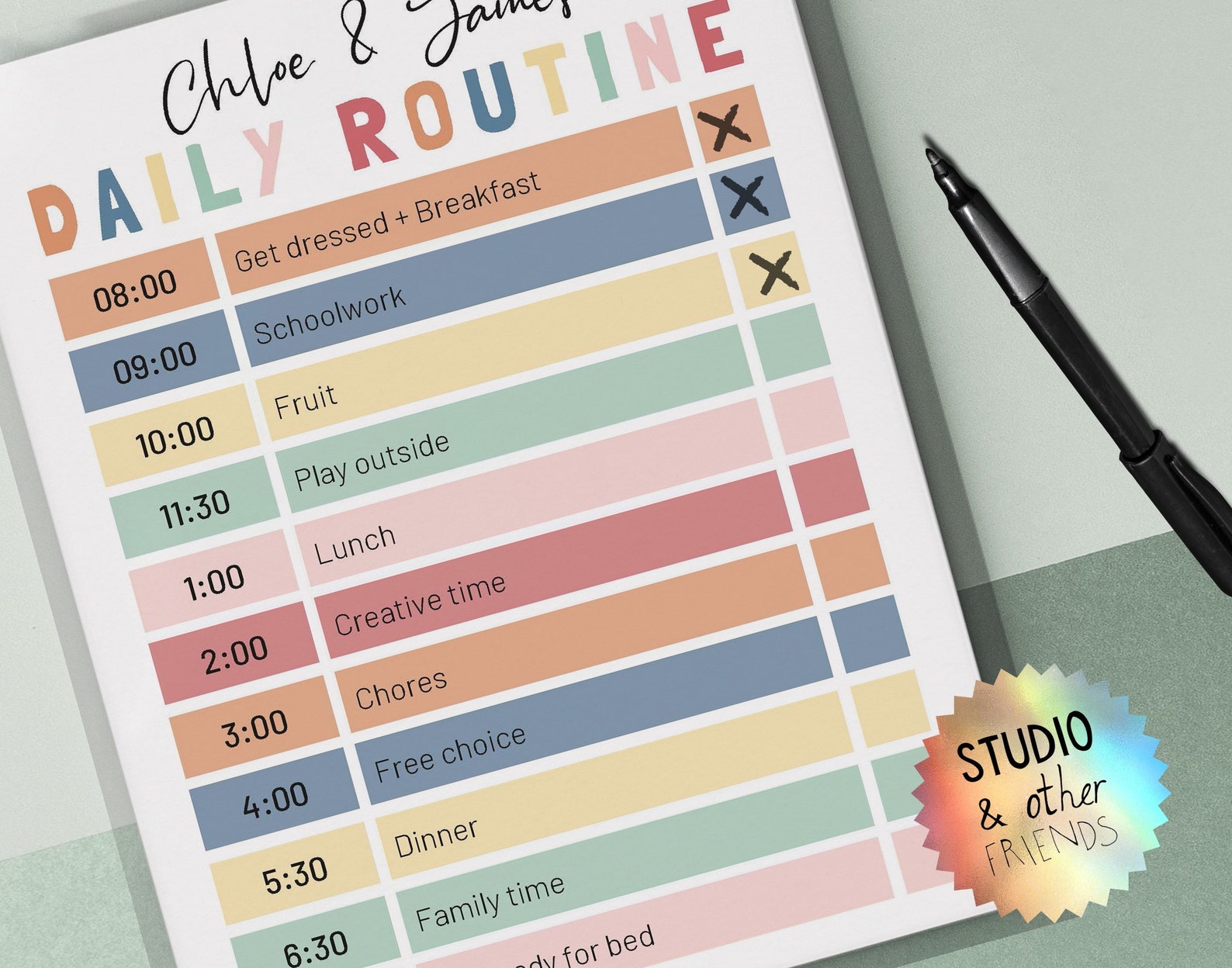 DAILY ROUTINE Chart Chore Chart for Kids EDITABLE Bedtime - Etsy