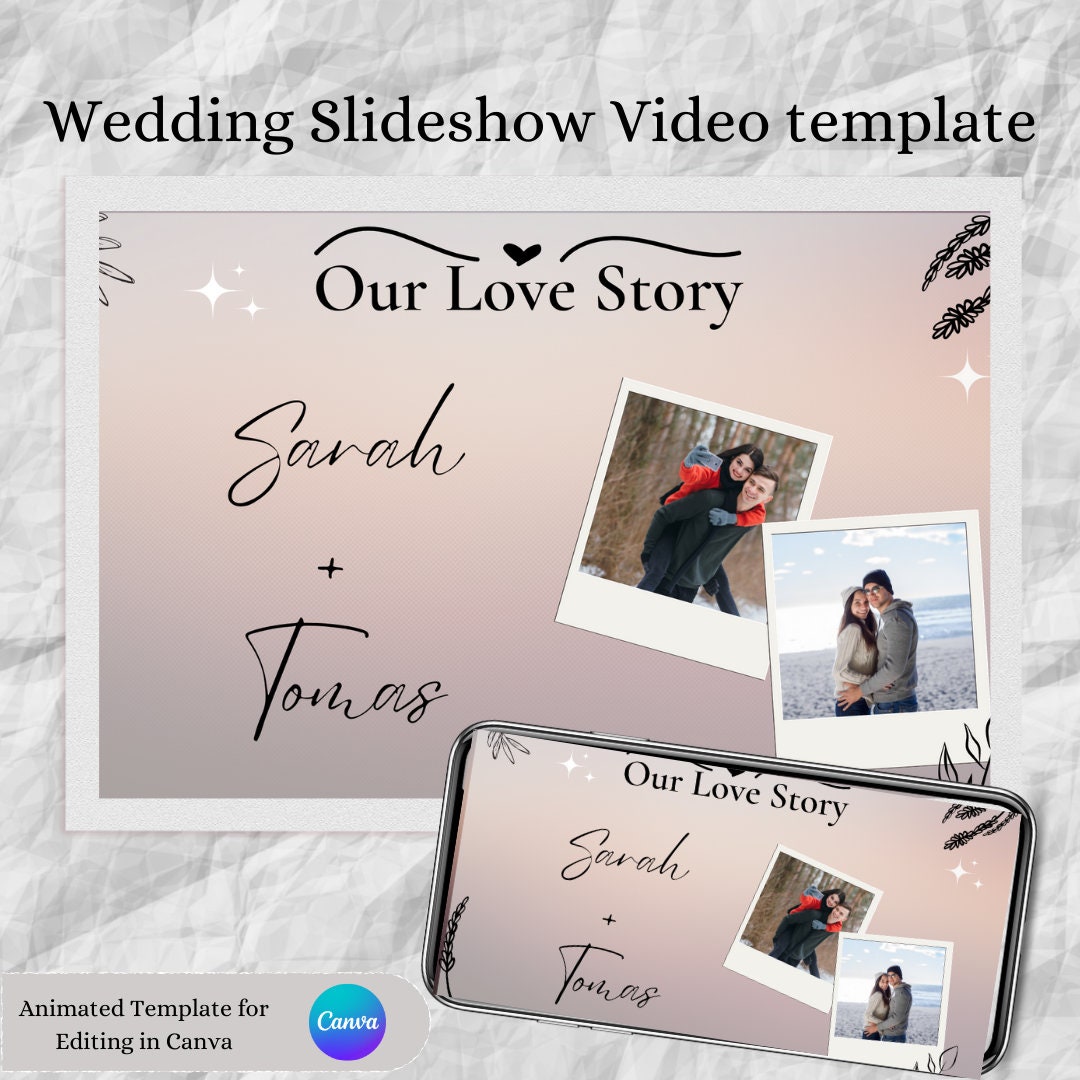 Customizable Wedding Slideshow Template Engagement Party Slideshow ...
