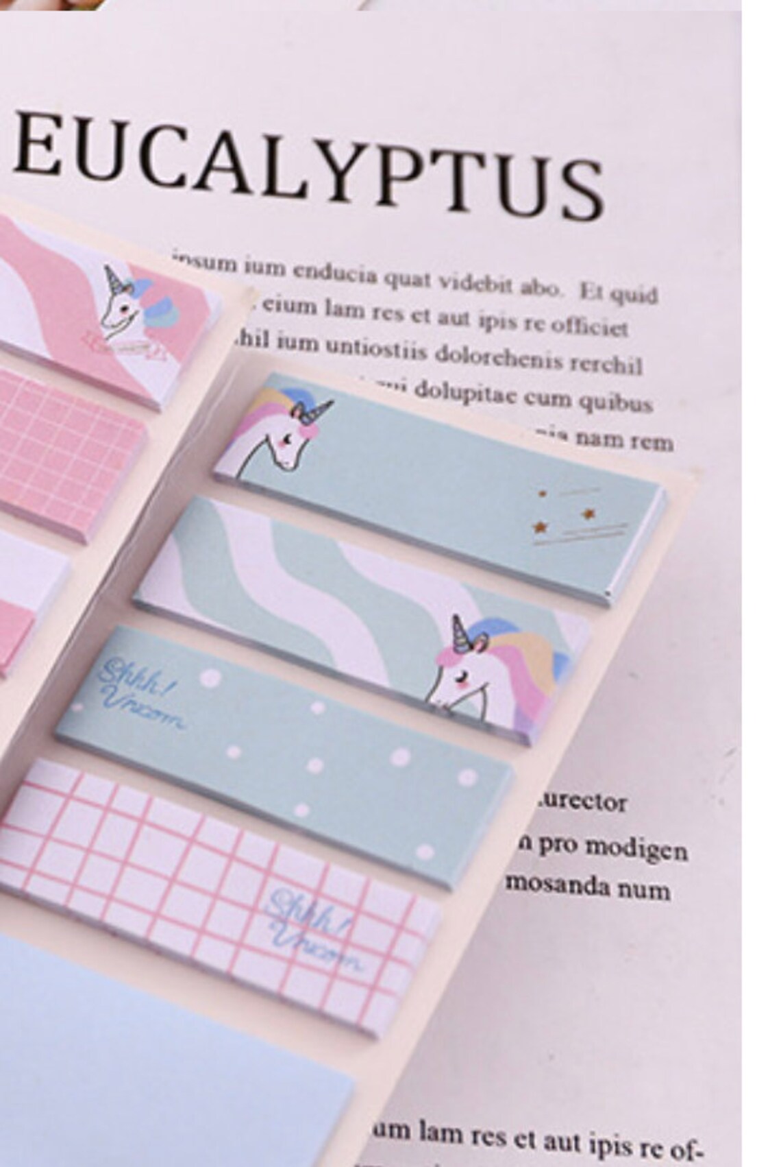 Kawaii Unicorn Sticky Notes Boc, Self-adhesive Notes, Unicorn Postit ...
