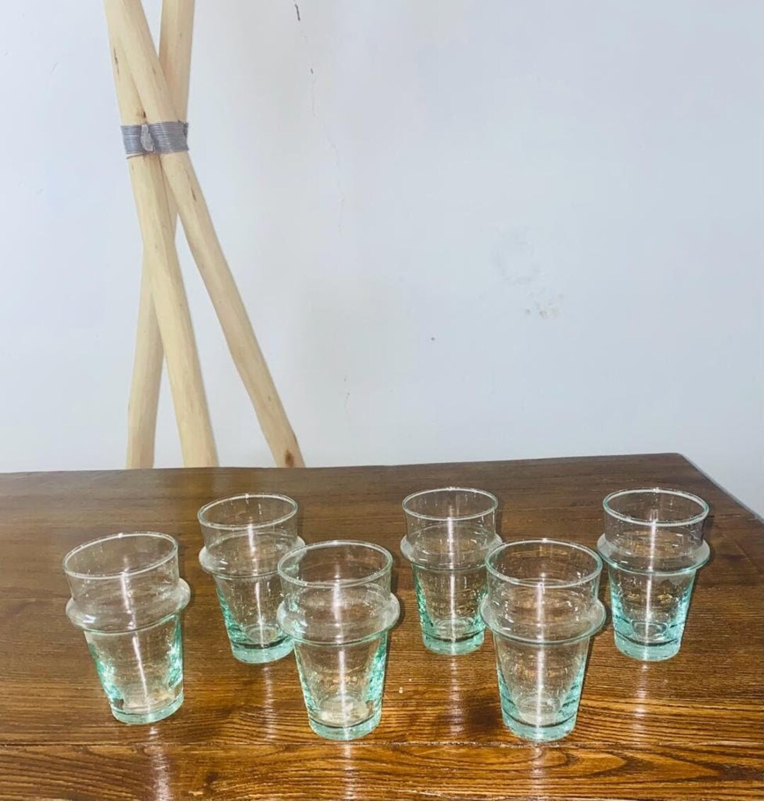 Set of 6 Beldi Glasses, Moroccan Tea Glass, Kitchen Teacups, Clear ...