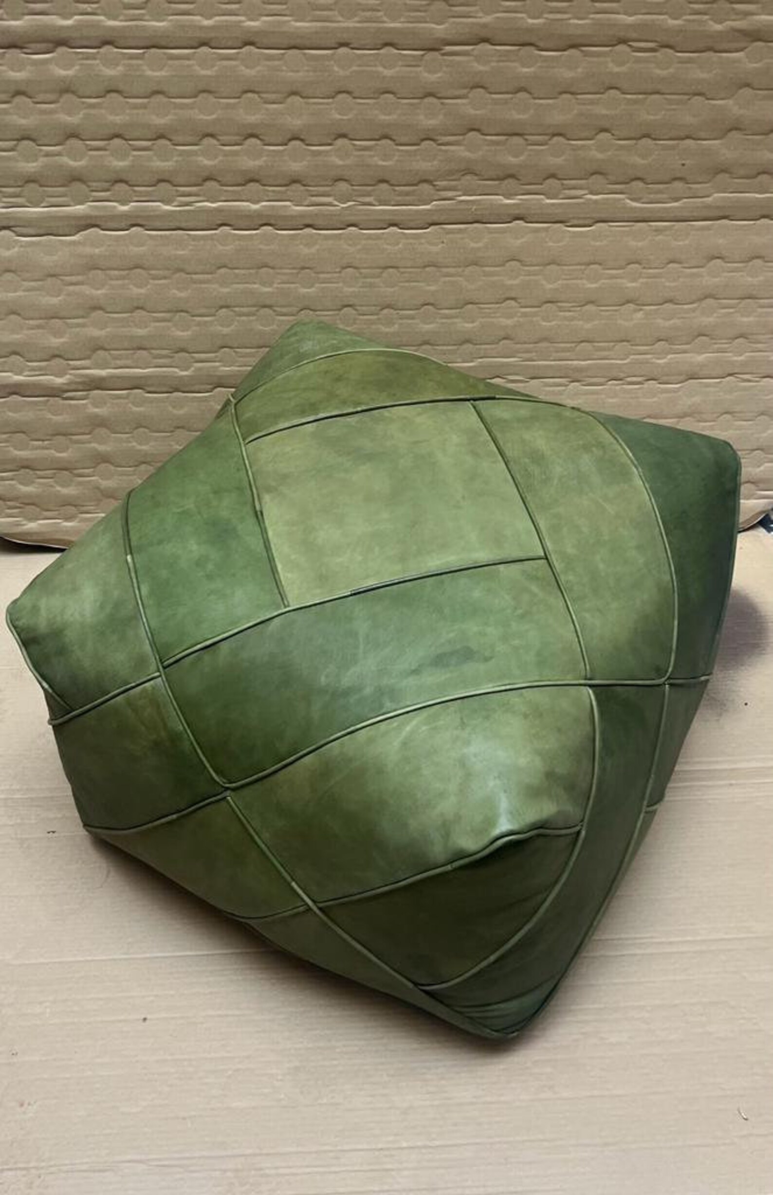 Square Leather Pouf ONLY Cover Moroccan Pouf Genuine Goatskin Leather ...