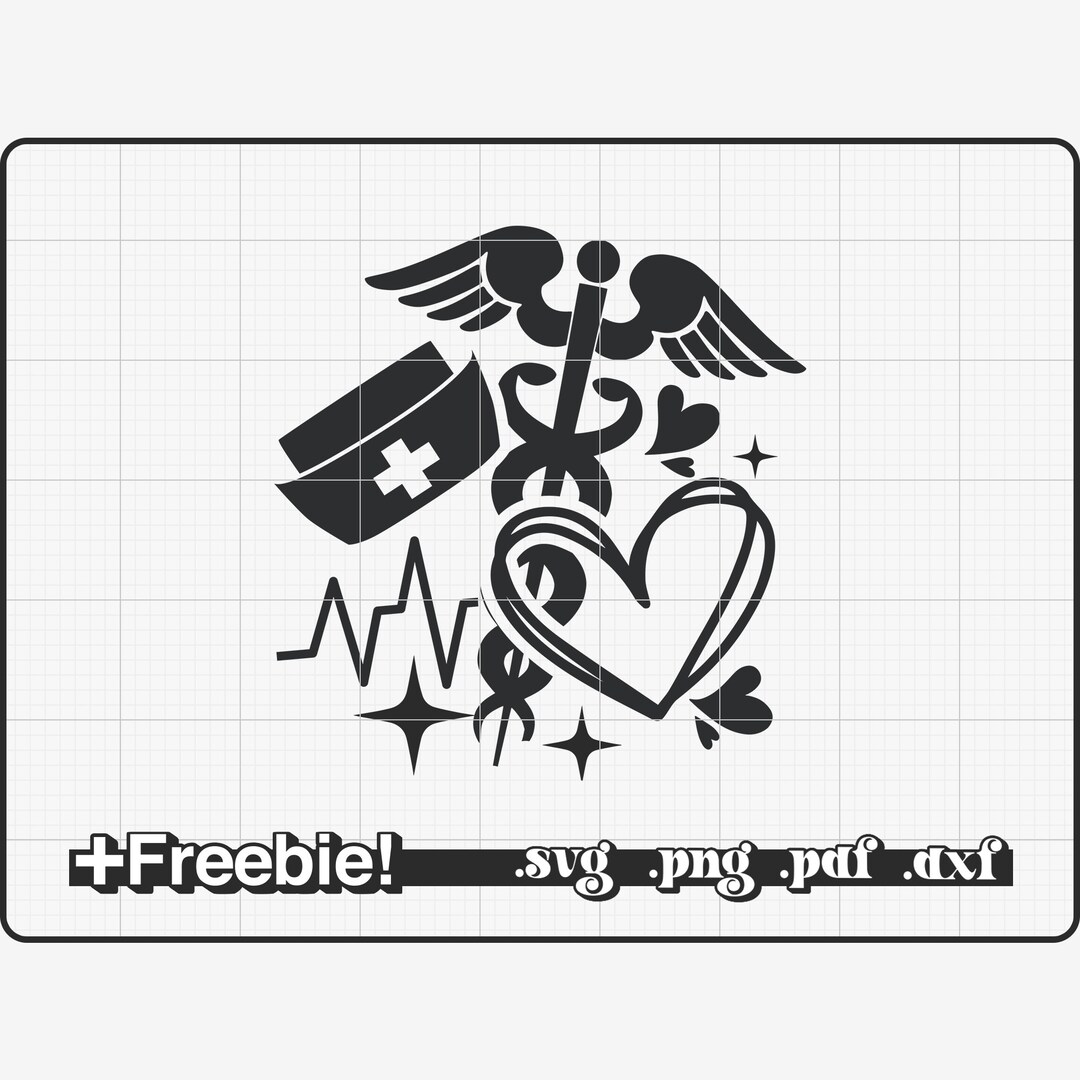 Nurse Svg, Nurse Caduceus Symbol, Stethoscope Heart Svg, Rn Svg, Nurse ...