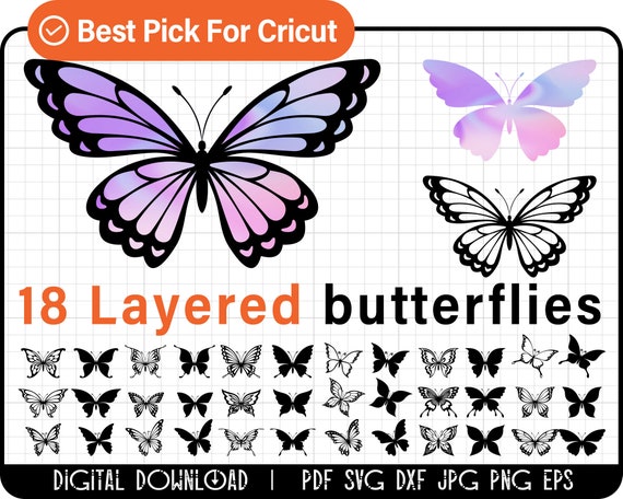 Layered Butterfly Svg Bundle Butterfly Svg Butterflies Svg - Etsy