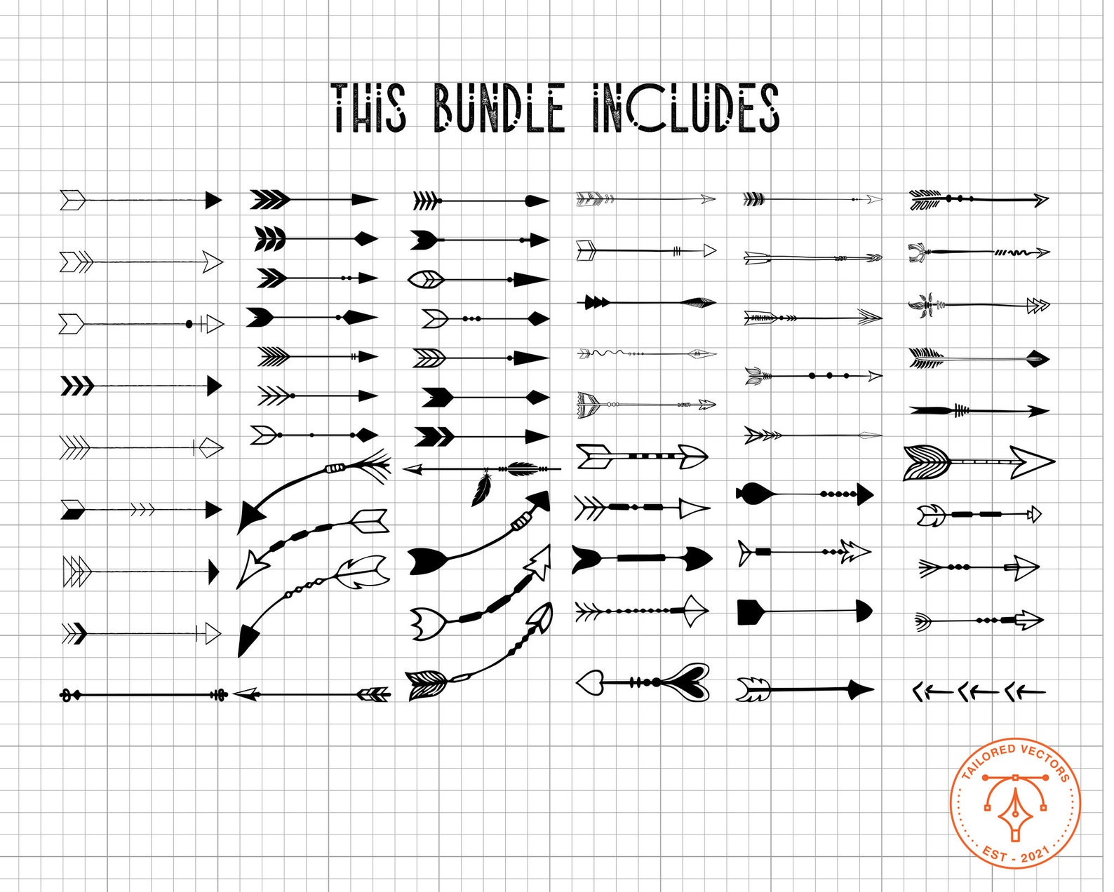 Tribal & Hand Drawn Arrows SVG Bundle arrows svg Love arrow | Etsy