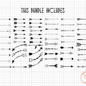 Tribal & Hand Drawn Arrows SVG Bundle, Arrows Svg, Love Arrow, Arrow ...
