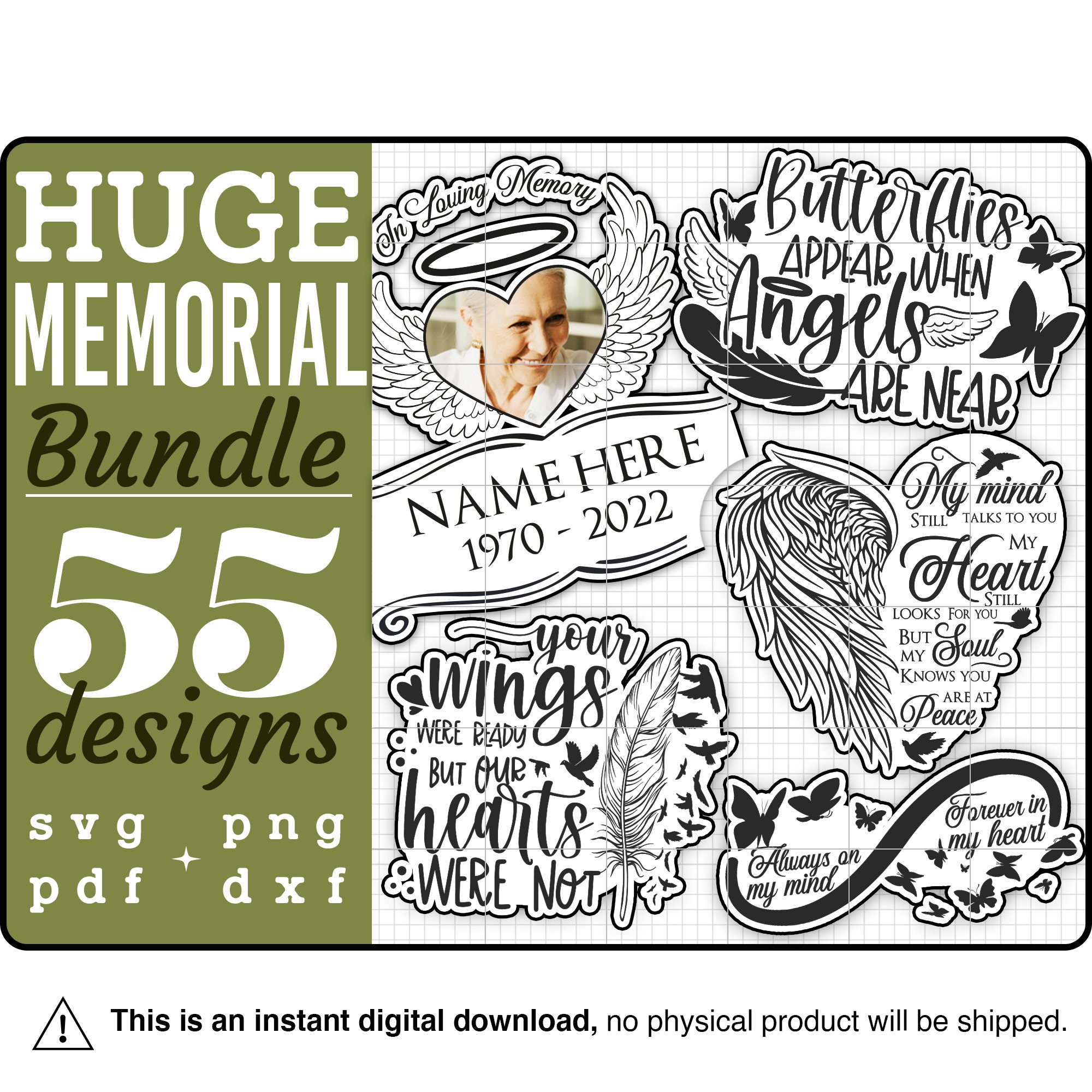 HUGE Memorial SVG Bundle, in Loving Memory Svg, Cardinal Svg, in Memory ...