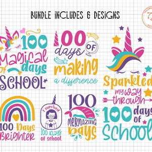 100 Days of School SVG Girls Bundle, 100 Days of School Shirt Girls ...