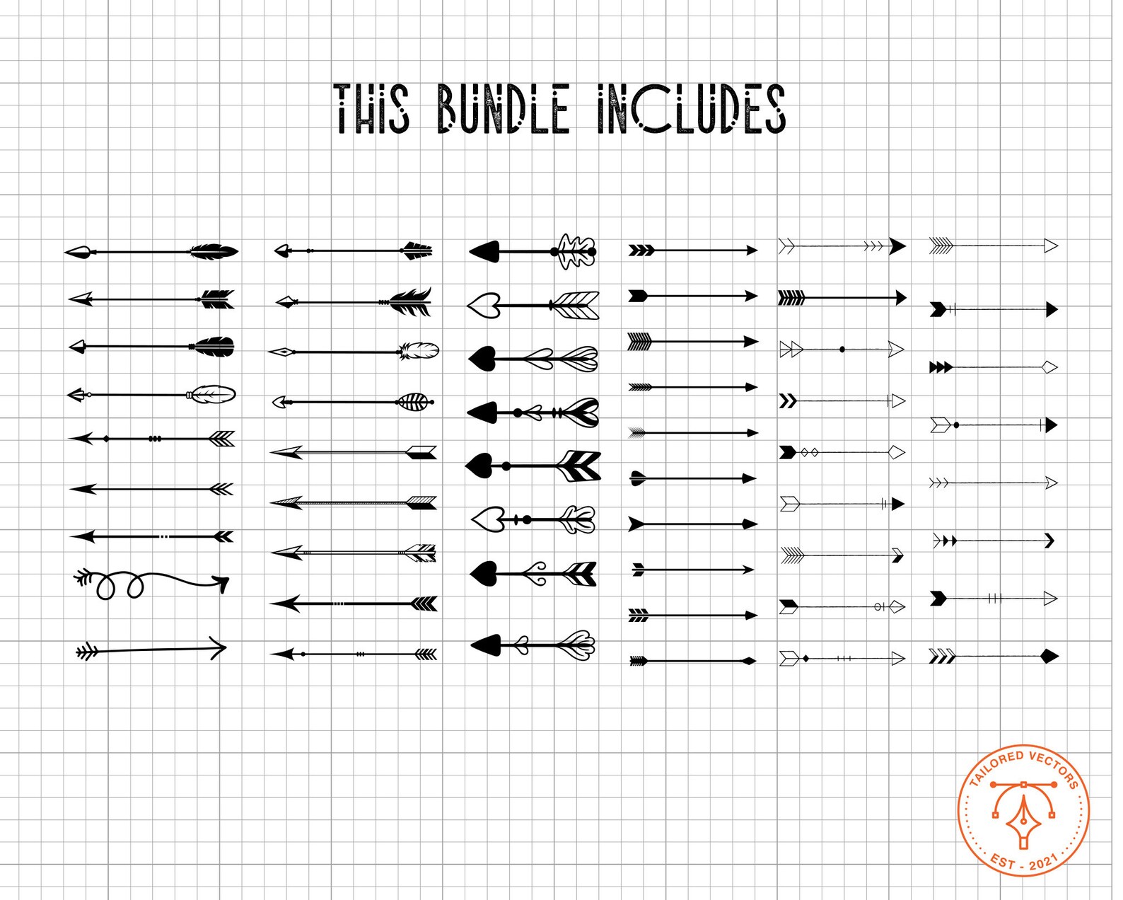 Tribal & Hand Drawn Arrows SVG Bundle arrows svg Love arrow | Etsy