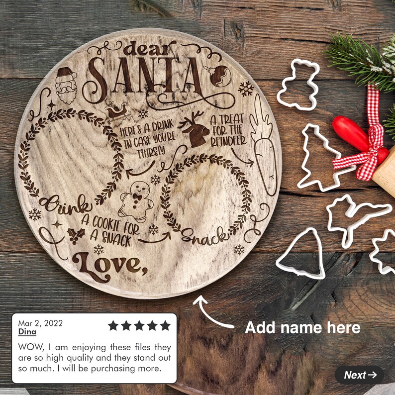 Dear Santa Tray Svg Bundle Png Pdf Christmas Tray Svg Tray - Etsy