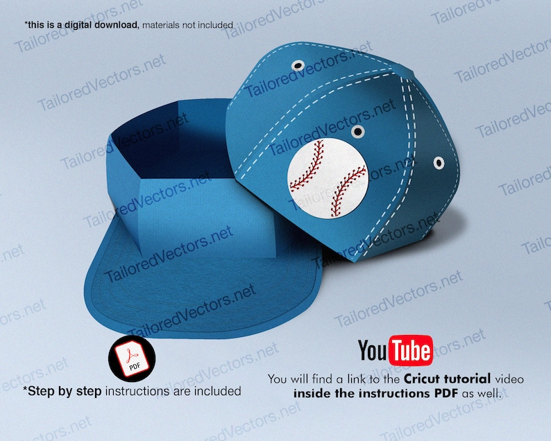 Baseball Cap Box Svg Baseball Cap Template Printable Favor - Etsy