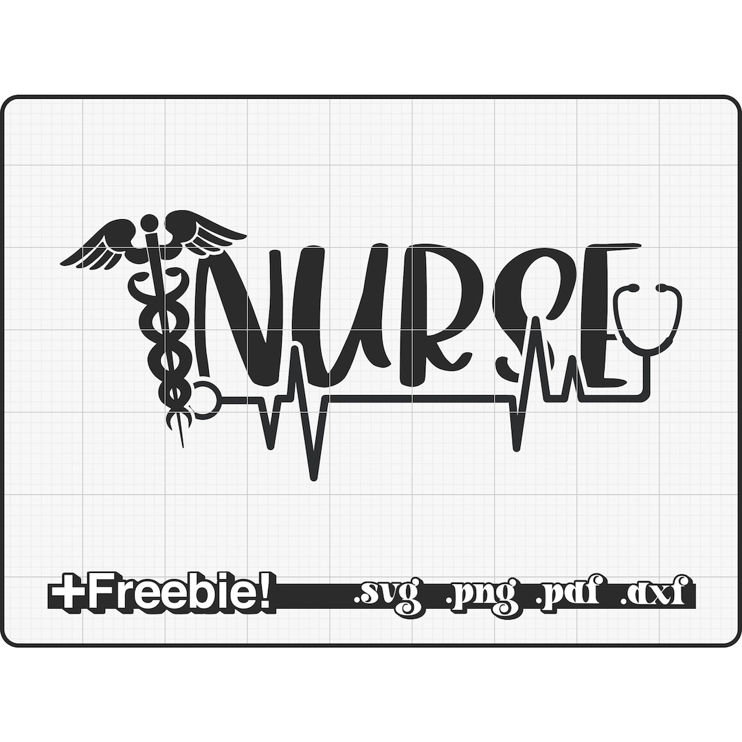 Nurse Svg, Nurse Caduceus Symbol, Stethoscope Heart, Rn Svg, Nurse Png ...
