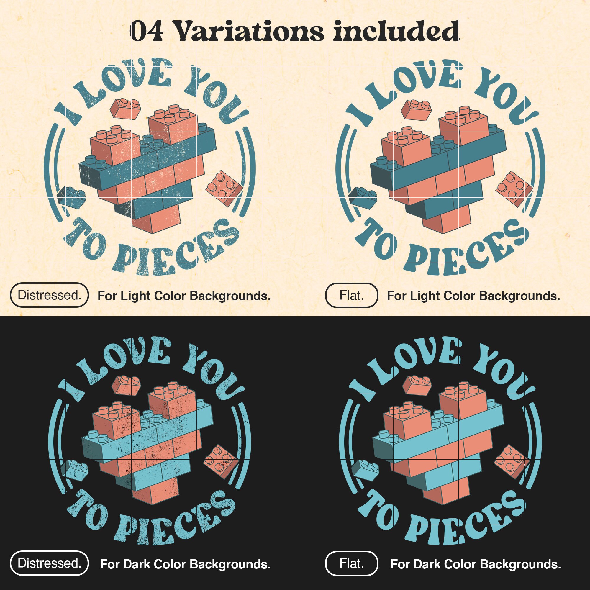 I Love You to Pieces Png Boy Valentines Png Love Blocks - Etsy