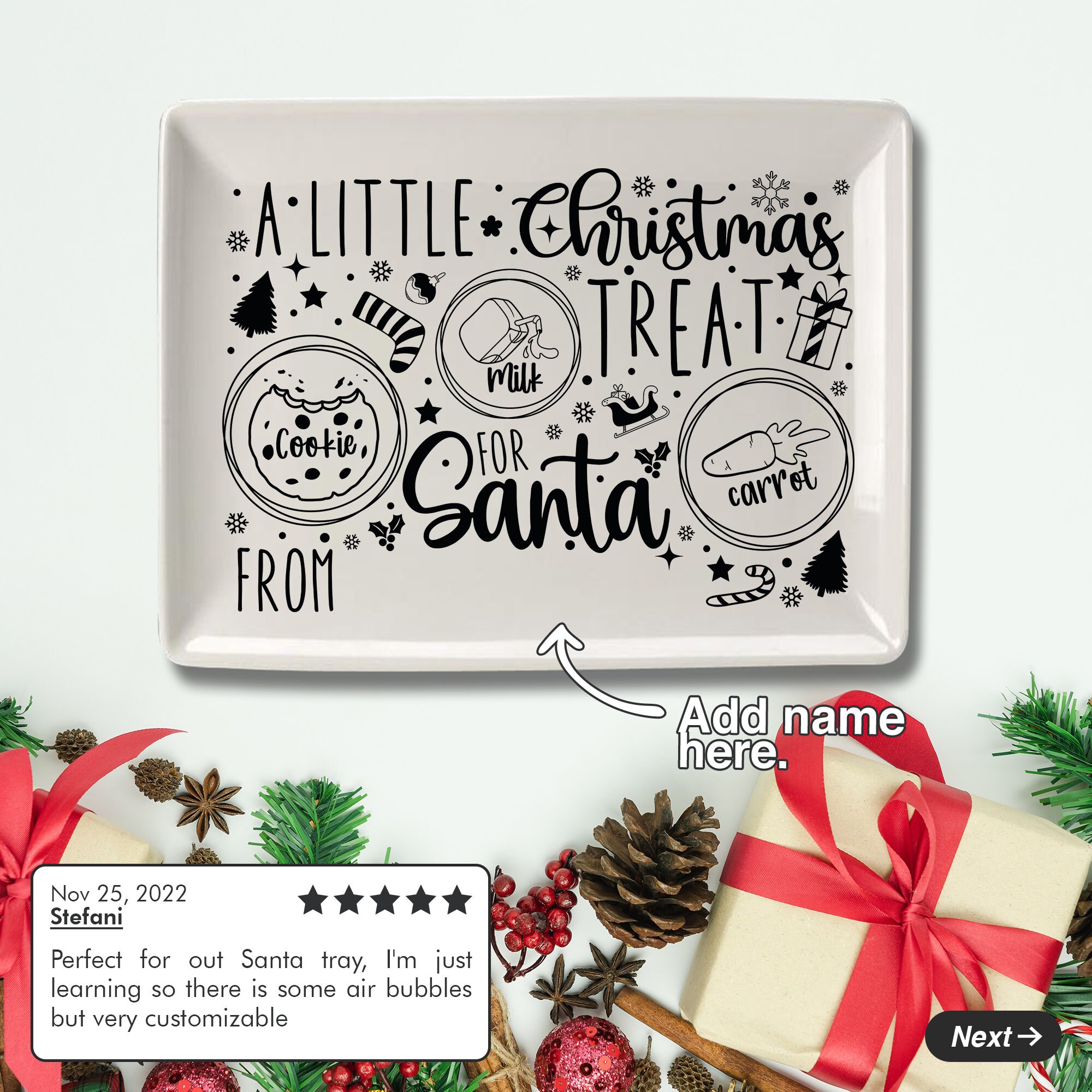 Dear Santa Tray Svg Png Christmas Tray Svg Tray for Santa - Etsy