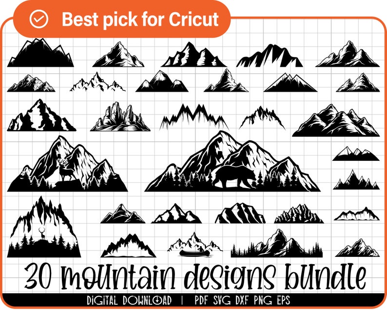 Mountain SVG File for Cricut for Silhouette Cut Files | Etsy