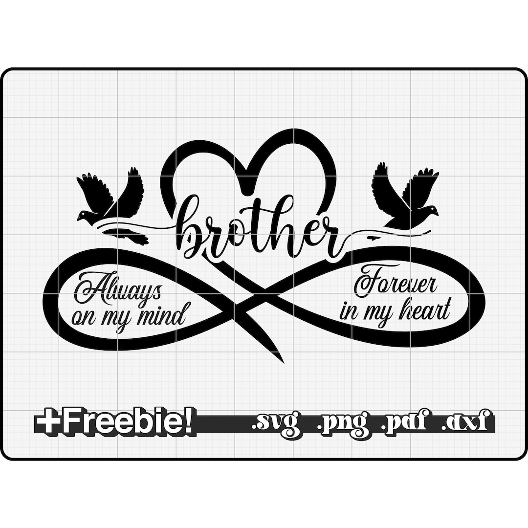 Brother Memorial Svg, Png,always in My Mind Forever in My Heart SVG ...