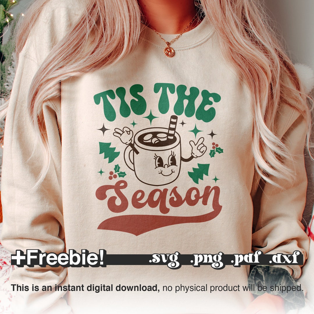 Retro Tis the Season Svg Png, Christmas Mug Svg Png, Vintage Santa ...