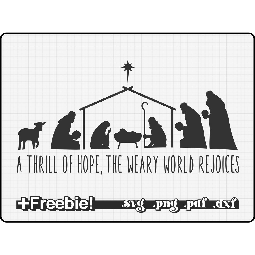 A Thrill of Hope Nativity Svg Png Pdf, Christmas Words Svg, Merry ...