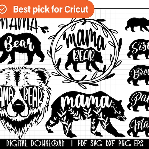 Mama Bear SVG - Etsy