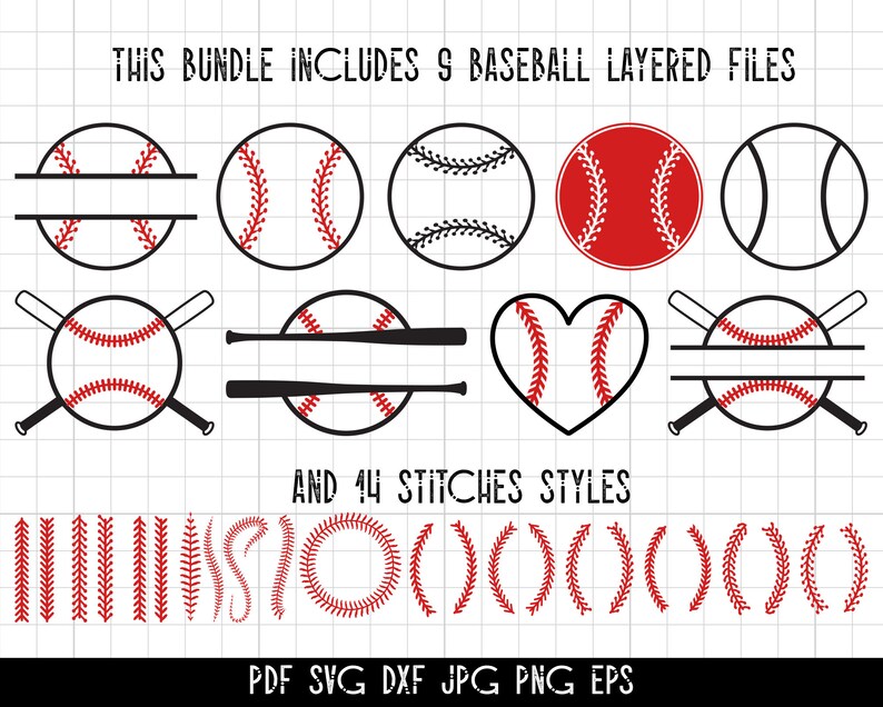 Baseball SVG Baseball Stitches Svg Baseball Monogram SVG | Etsy