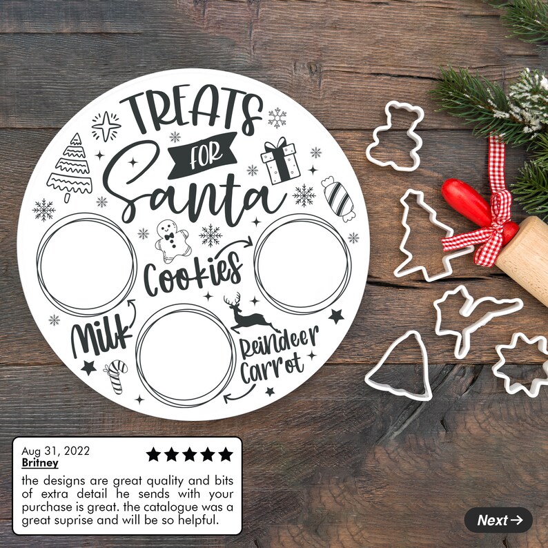 Dear Santa Tray Svg Bundle Png Pdf Christmas Tray Svg Tray - Etsy