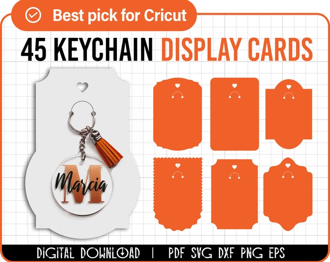 75 Keyring Display Card Svg Bundle, Keyring Display Card Template ...