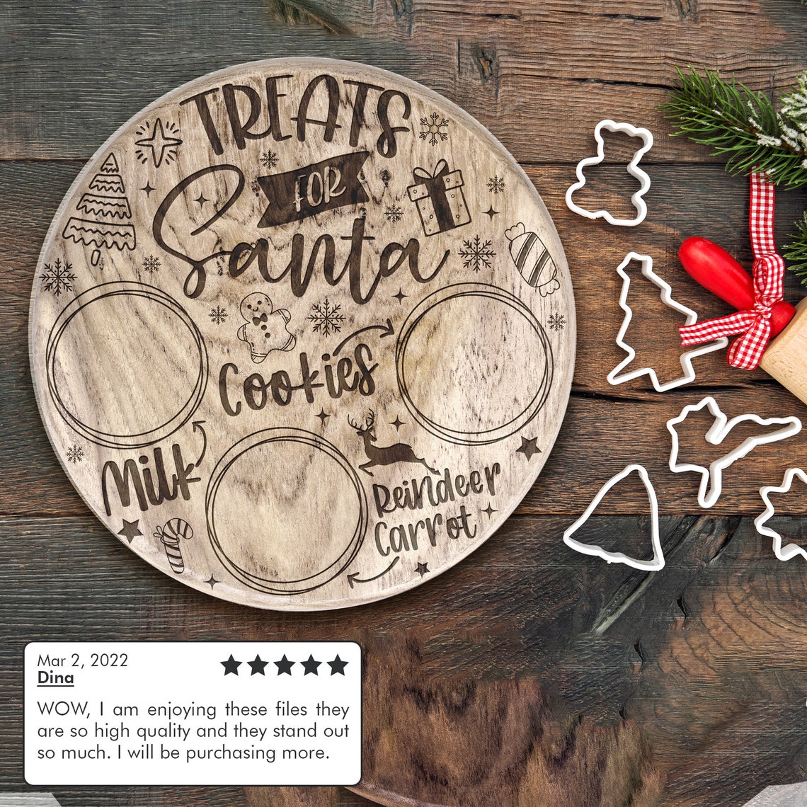Santa Tray Svg Dear Santa Tray Svg Png Santa Cookie Tray - Etsy
