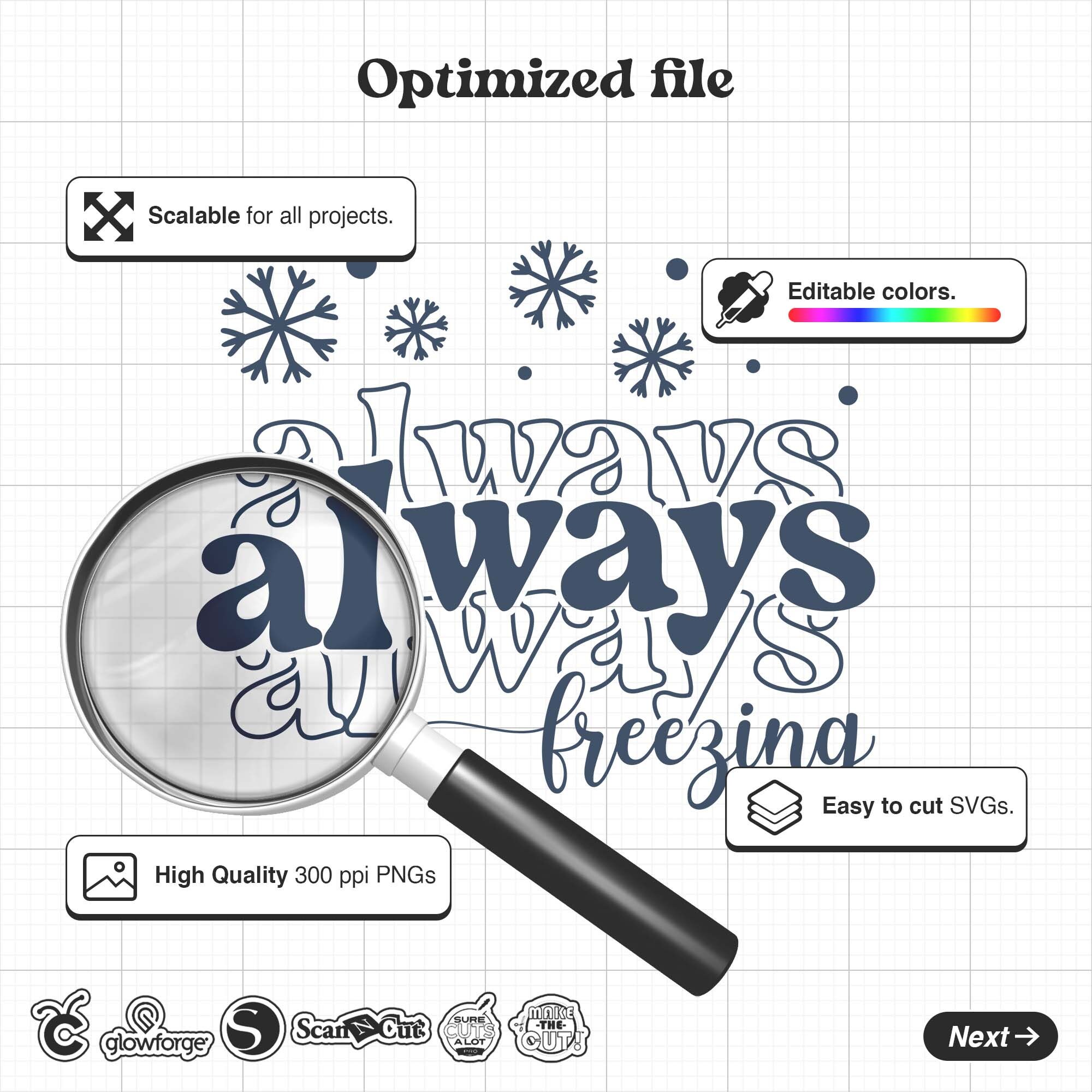 Always Freezing Svg Png Pdf Christmas Svg Winter Vibes Svg - Etsy