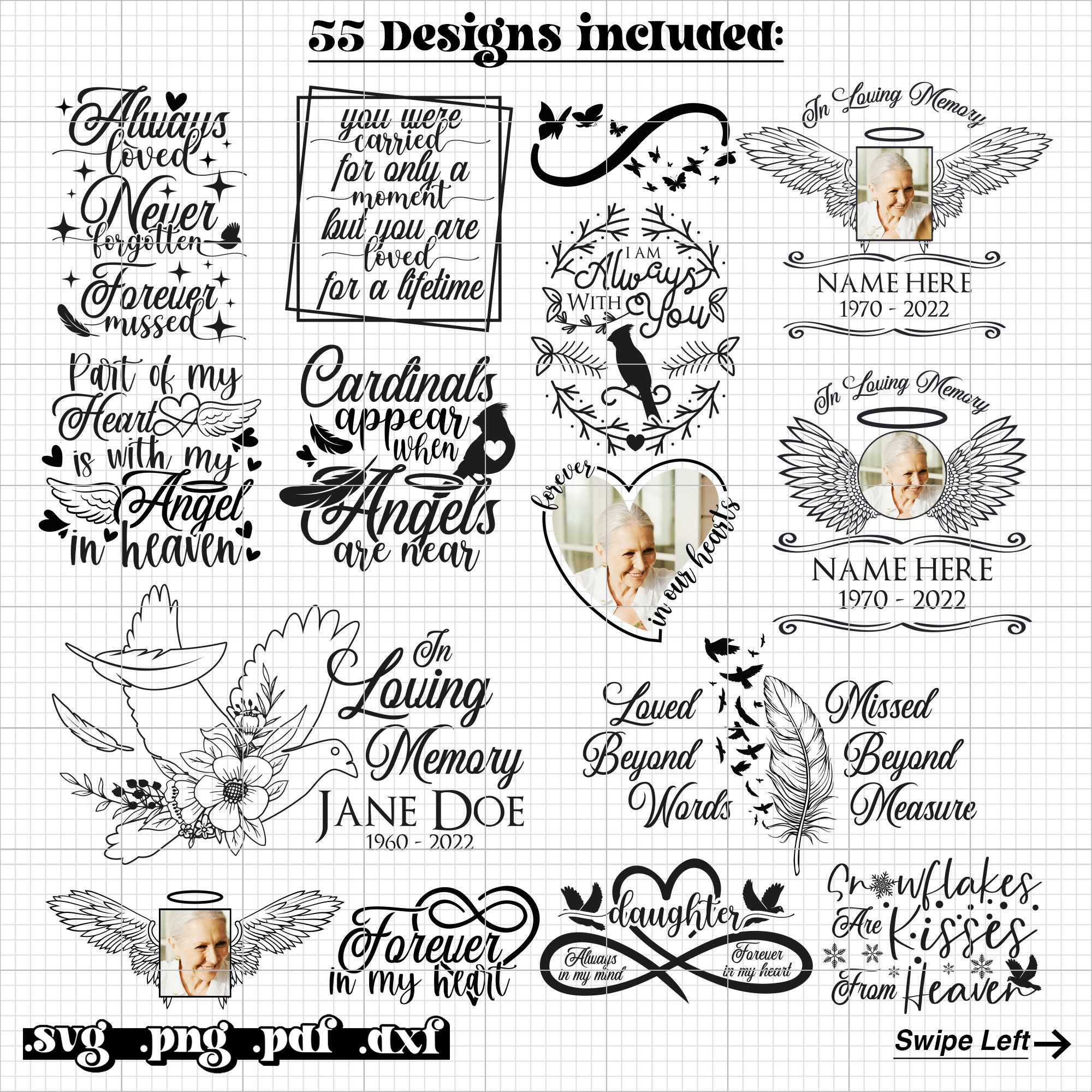 HUGE Memorial SVG Bundle, in Loving Memory Svg, Cardinal Svg, in Memory ...