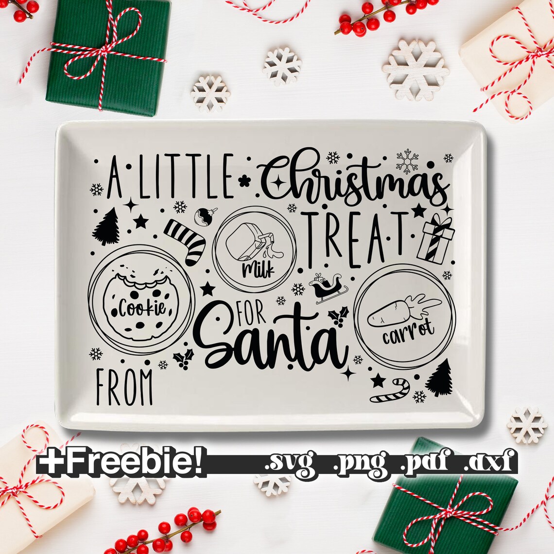 Dear Santa Tray Svg Png Christmas Tray Svg Tray for Santa - Etsy