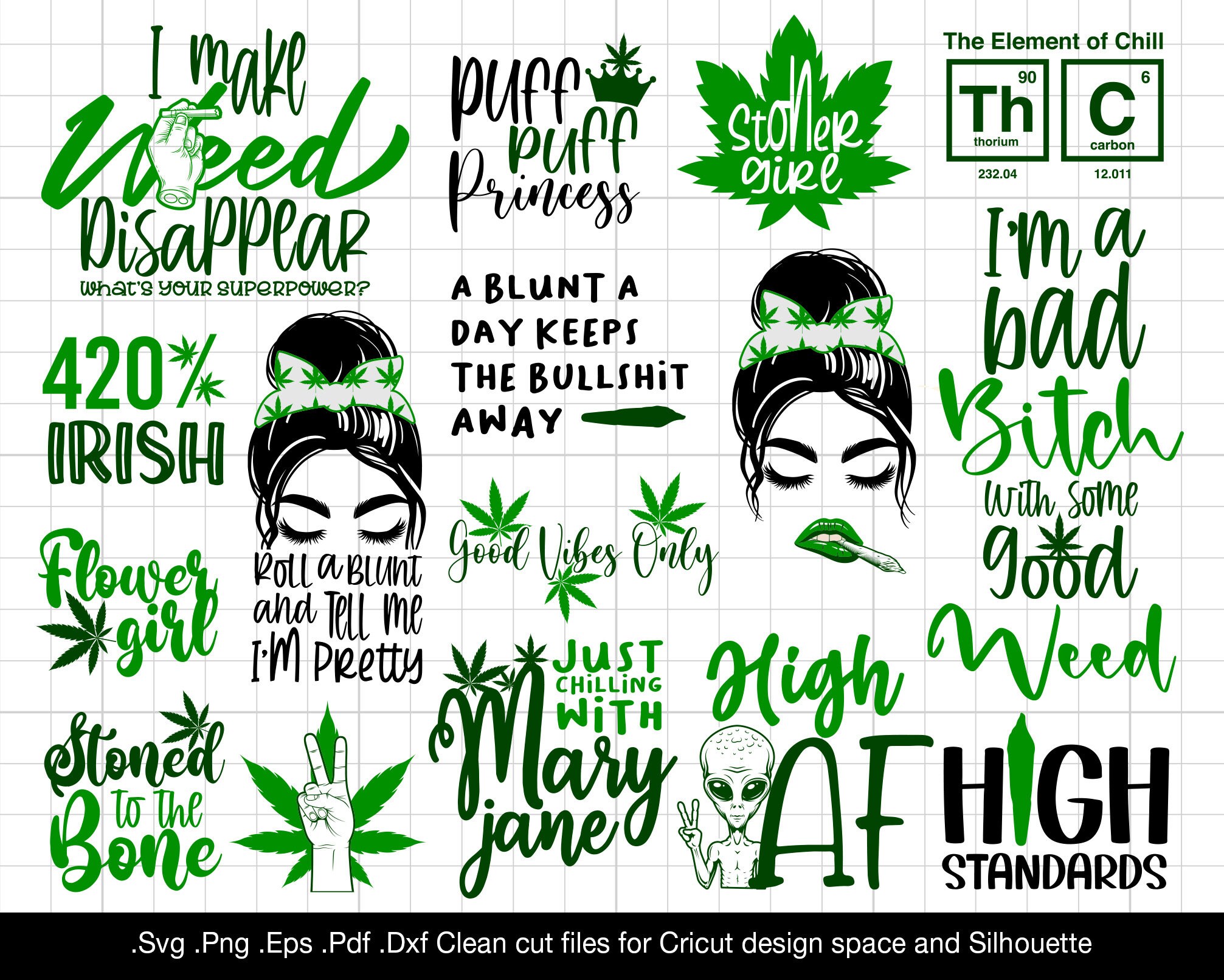 45 Weed Funny Sayings & Clip Arts SVG Bundle for Stoners SVG - Etsy