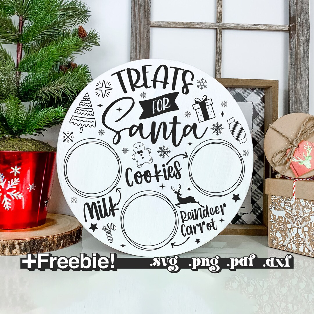 Santa Tray Svg, Dear Santa Tray Svg Png, Santa Cookie Tray Svg ...