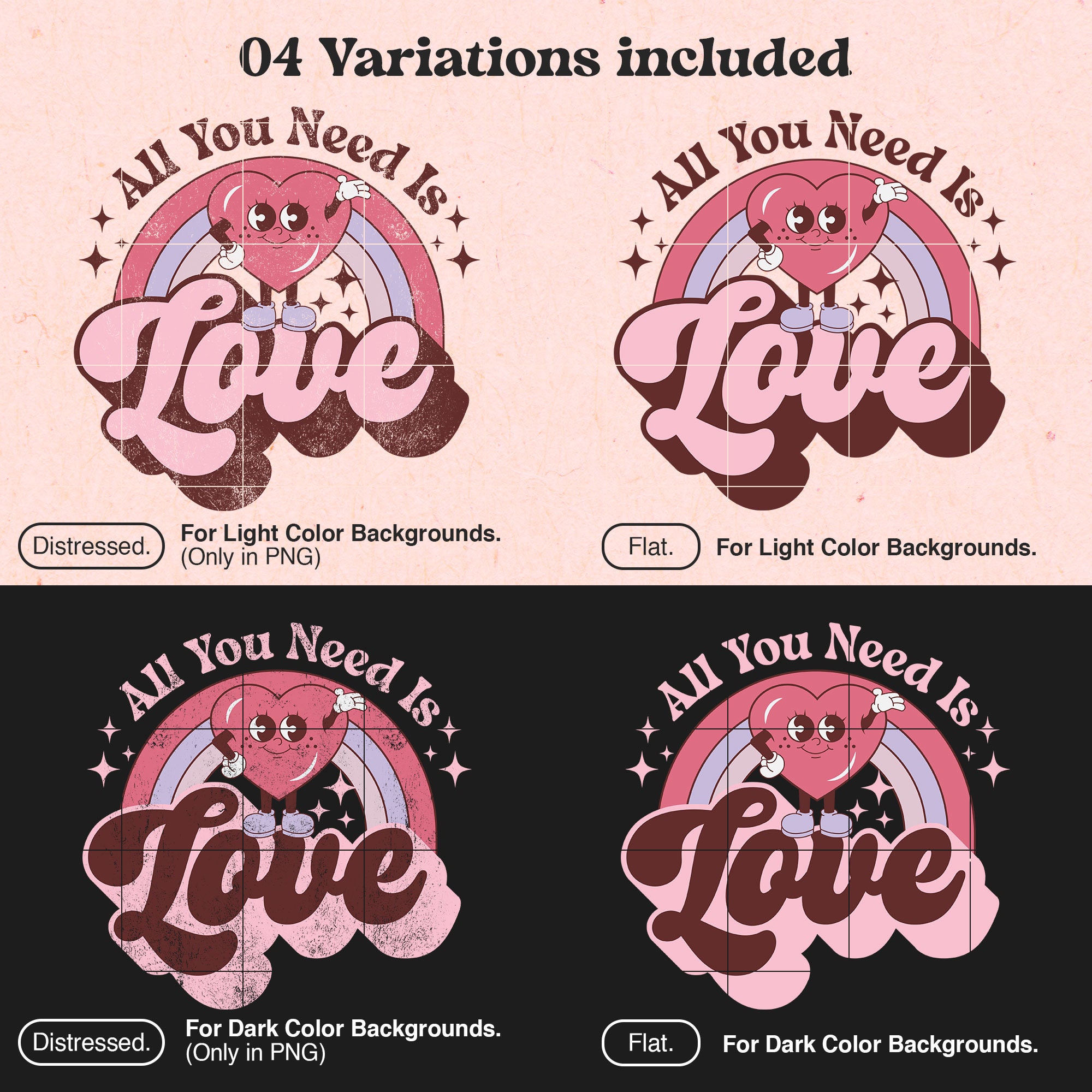 Retro Valentine Png All You Need is Love PNG Valentine - Etsy