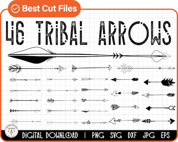 Tribal Arrows svg bundle Hand drawn svg bundle decorative | Etsy