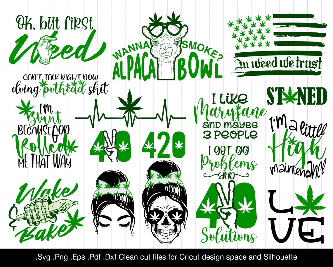 45 Weed Funny Sayings & Clip Arts SVG Bundle for Stoners SVG - Etsy