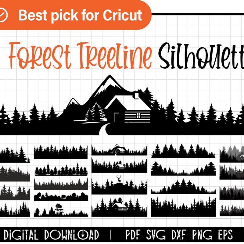 Tree Line Svg - Etsy