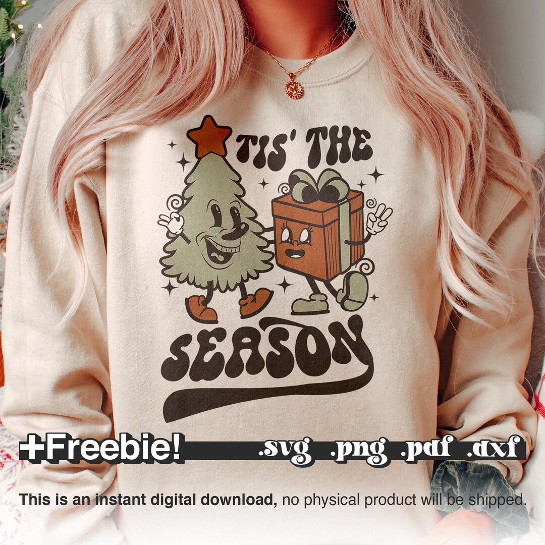 Retro Tis the Season Svg, Christmas Vintage Svg Png, Christmas Tree Svg ...