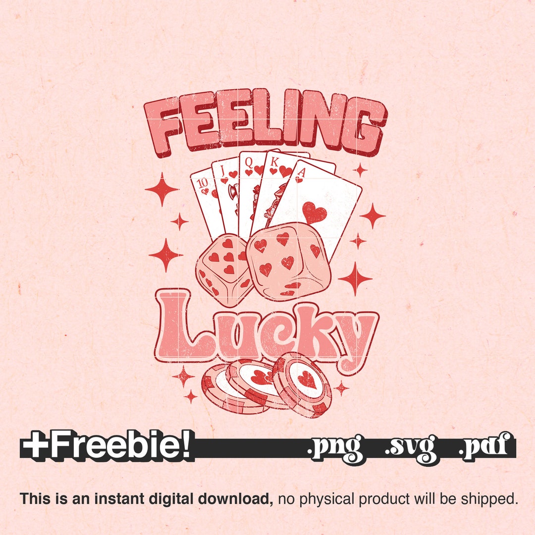 Feeling Lucky Valentine PNG, Retro Valentine Png, Valentine Sublimation ...