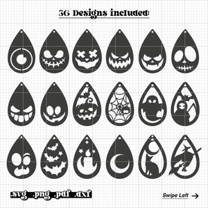 36 Halloween Earrings SVG Bundle, Tear Drop, Earrings Svg, Leather ...