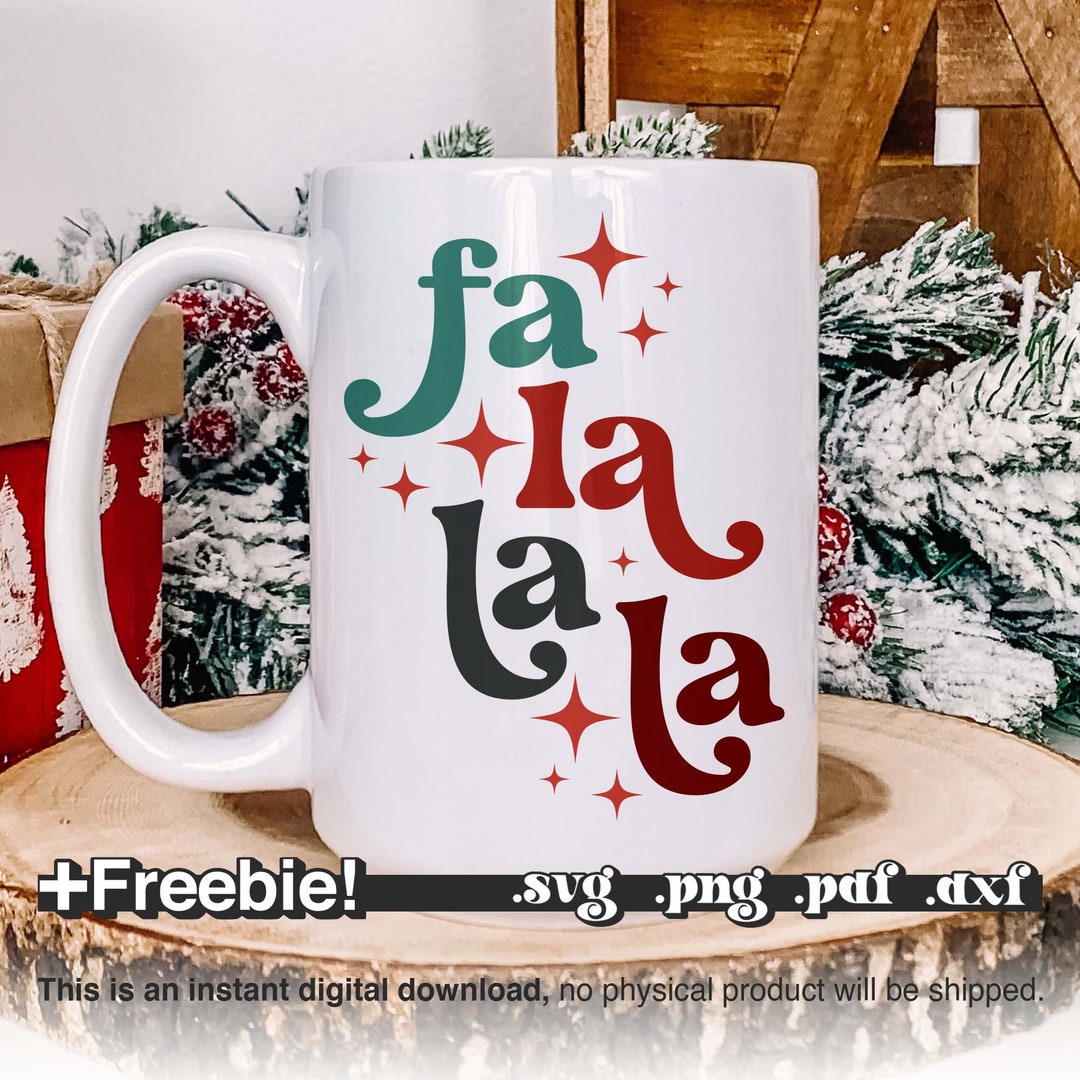 Falalala Svg, Boho Retro Christmas Svg Png Pdf,\ Christmas Words Svg ...